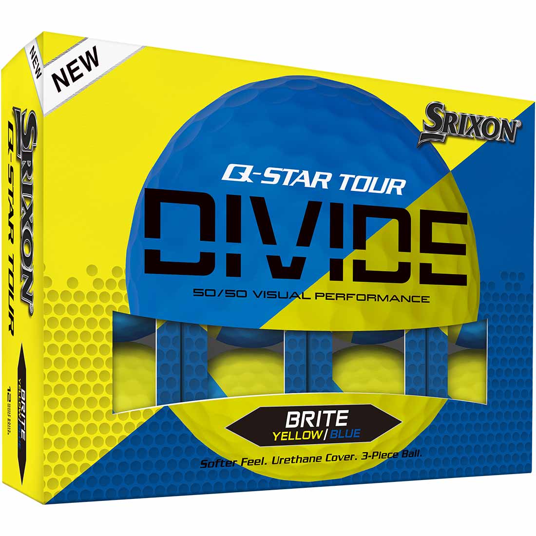 Srixon Q-Star Tour Divide 2 Bright Yellow/Blue Golf Balls – Golf Discount