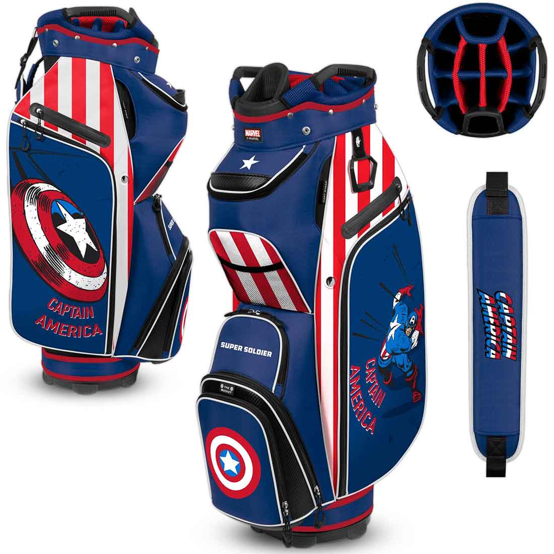 Team Effort Marvel Captain America Bucket III Cooler Cart Bag – Golf ...